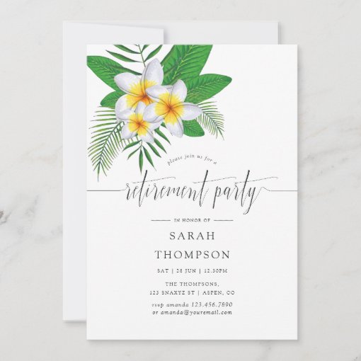 Watercolor Exotic Aloha Luau Retirement Party Invitation | Zazzle