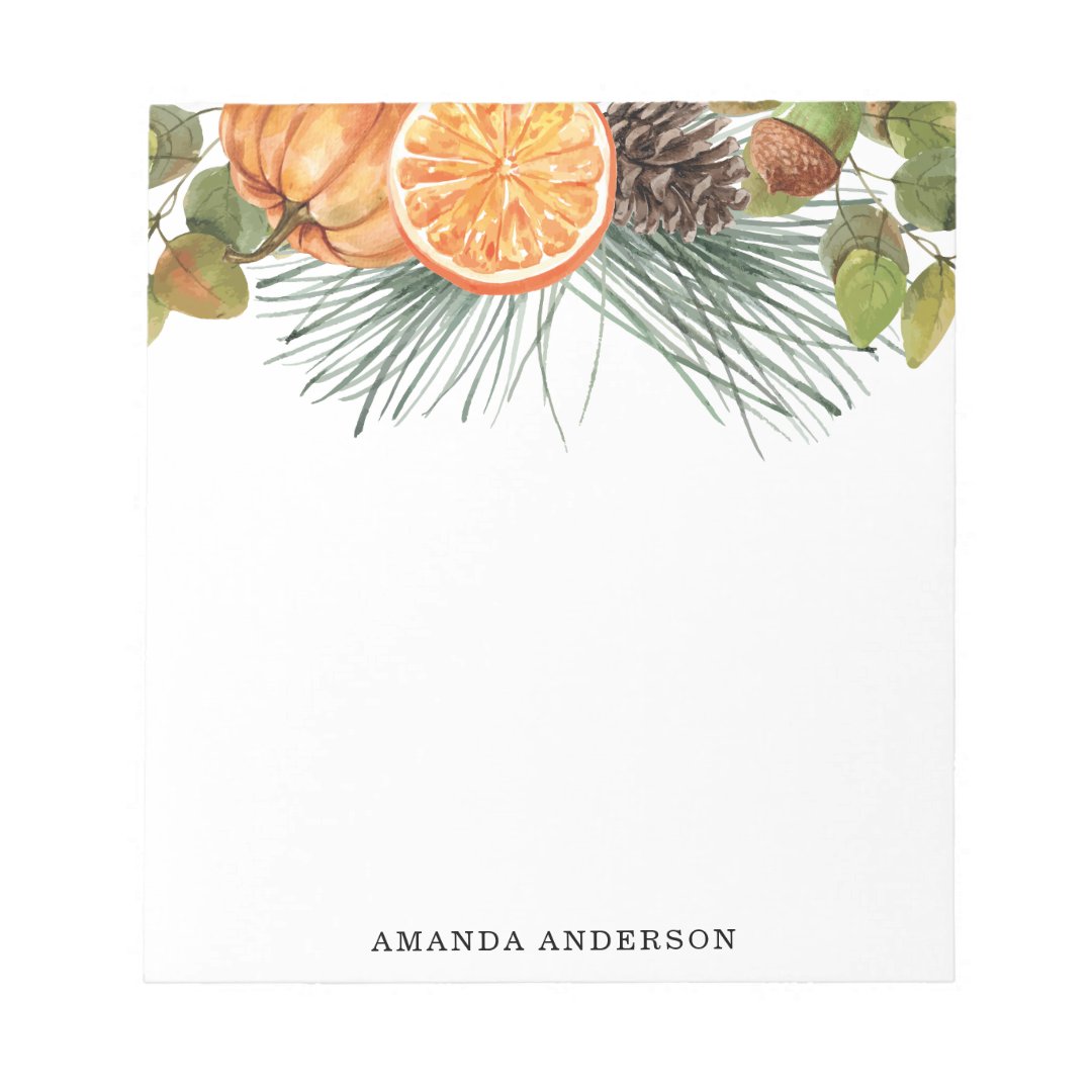 Watercolor Fall Personalized Notepad | Zazzle