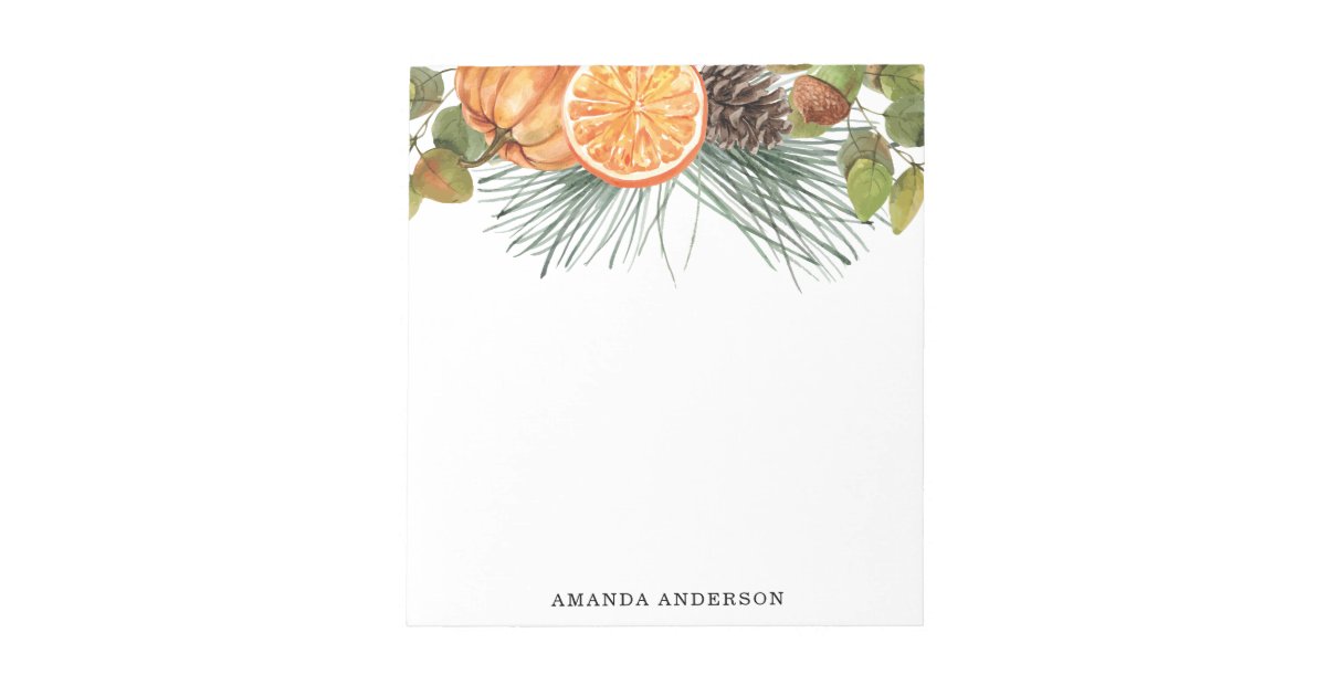 Watercolor Fall Personalized Notepad | Zazzle