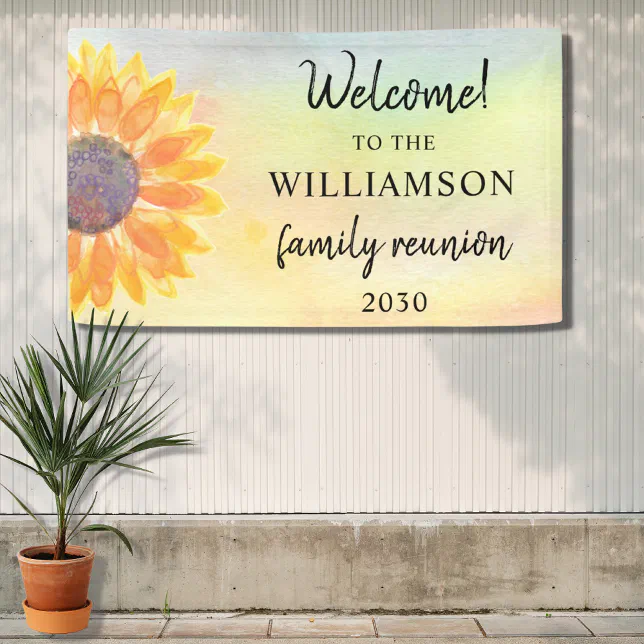 Watercolor Family Reunion Welcome Banner | Zazzle