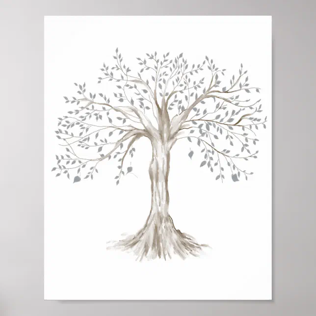 Watercolor Family Tree Clipart Poster | Zazzle