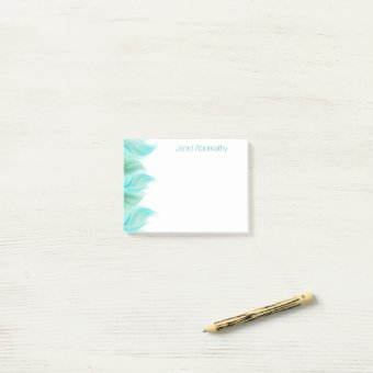 Watercolor Feathers Personalized Post-it Notes | Zazzle