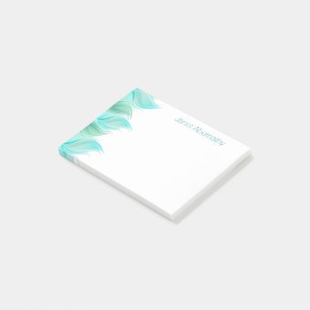 Watercolor Feathers Personalized Post-it Notes | Zazzle