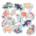 Watercolor Fish Scrapbook Stationery Sticker | Zazzle
