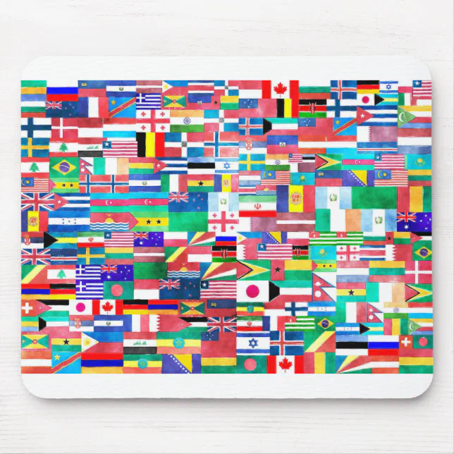 Watercolor Flags of the World Mouse Pad | Zazzle
