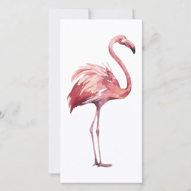 Watercolor Flamingo Card | Zazzle