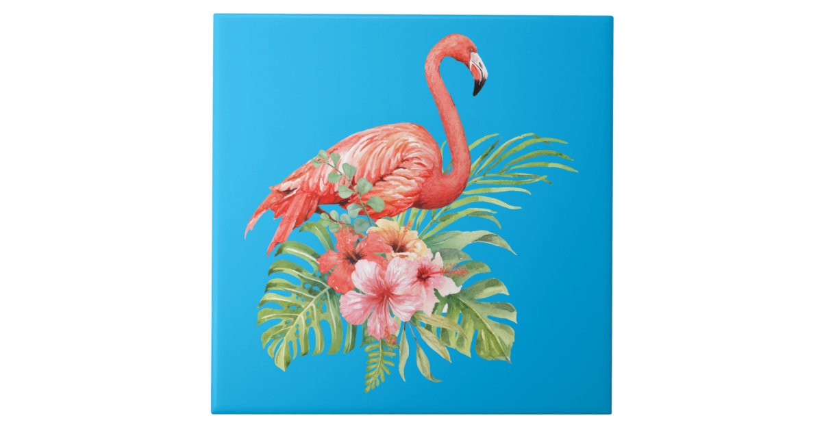 Watercolor Flamingo Ceramic Tile | Zazzle