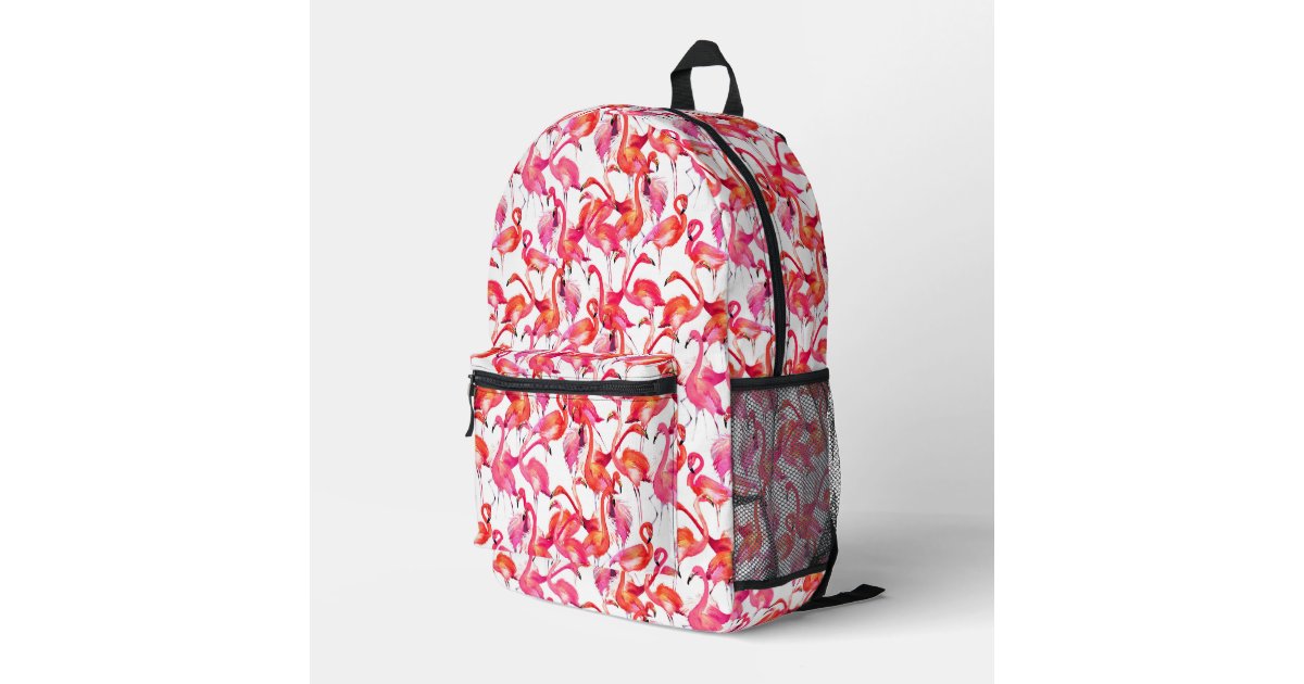 Watercolor Flamingo In Watercolors Printed Backpack | Zazzle