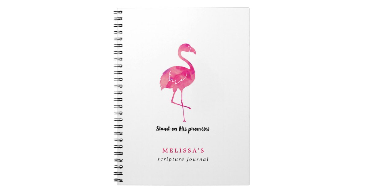 Watercolor Flamingo Personalized Scripture Journal | Zazzle
