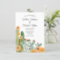 Watercolor Floral Cactus Wedding Invitation | Zazzle