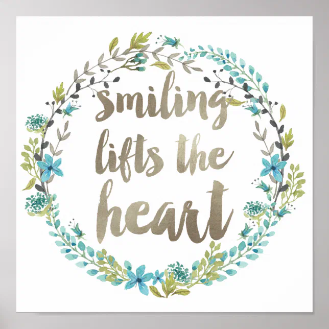 Watercolor Floral Calligraphy Quote Poster | Zazzle