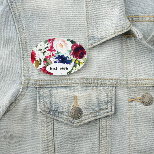 watercolor floral Classic Name Tag | Zazzle