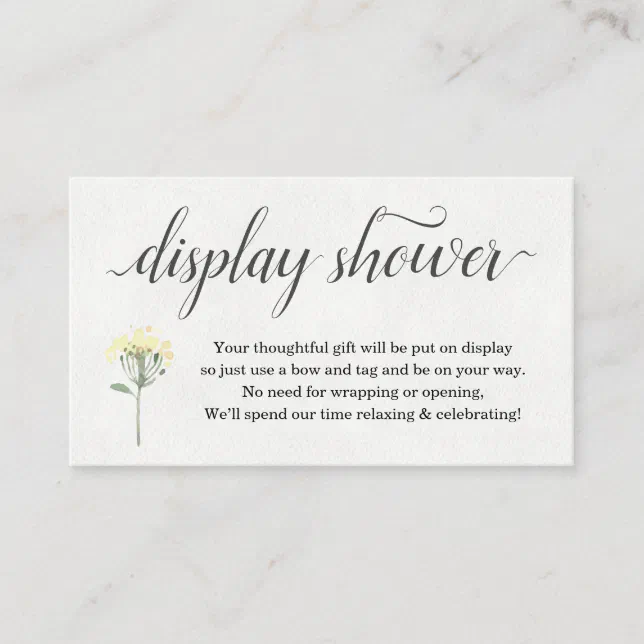 Watercolor Floral Display Shower Invitation Insert | Zazzle