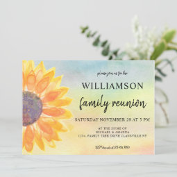 Watercolor Floral Family Reunion Invitation | Zazzle