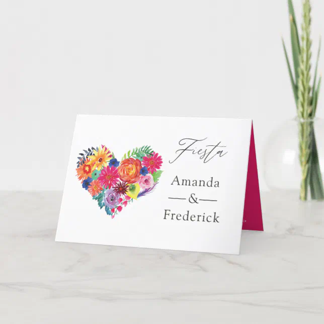 Watercolor Floral Fiesta Wedding Program | Zazzle