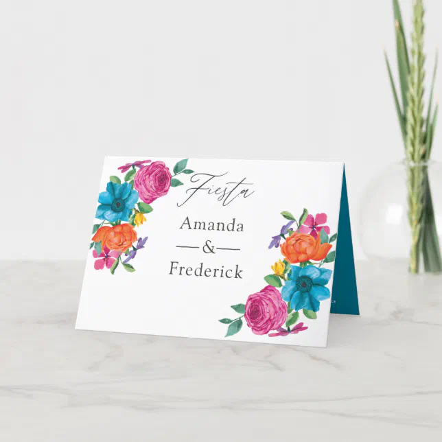 Watercolor Floral Fiesta Wedding Program | Zazzle