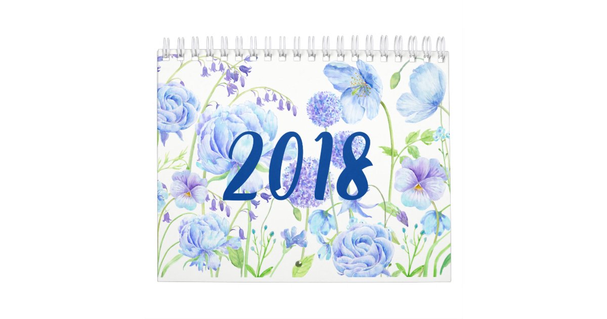 Watercolor Floral Gardens Calendar 2018 | Zazzle