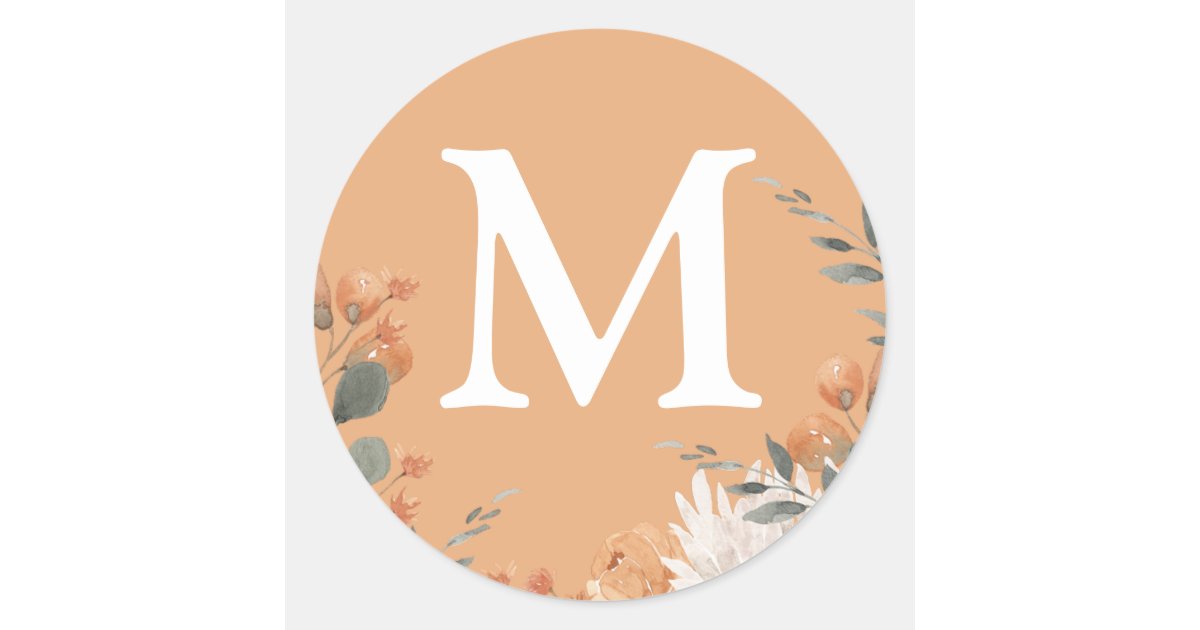 Watercolor Floral Initial Wedding Envelope Seals | Zazzle
