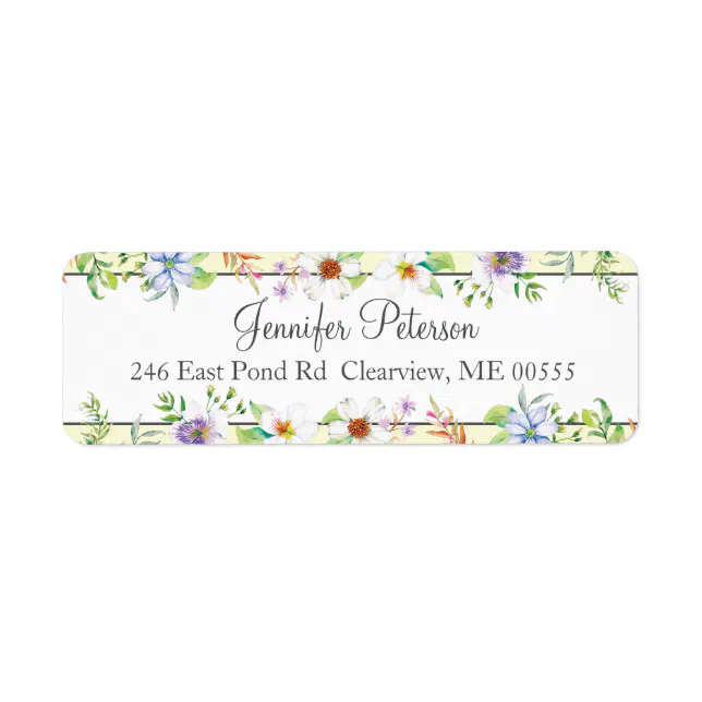 Watercolor Floral Label | Zazzle
