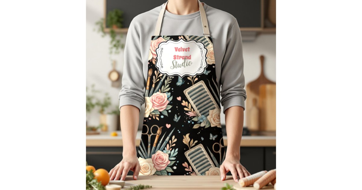 Watercolor Floral Lash Artist Apron | Zazzle