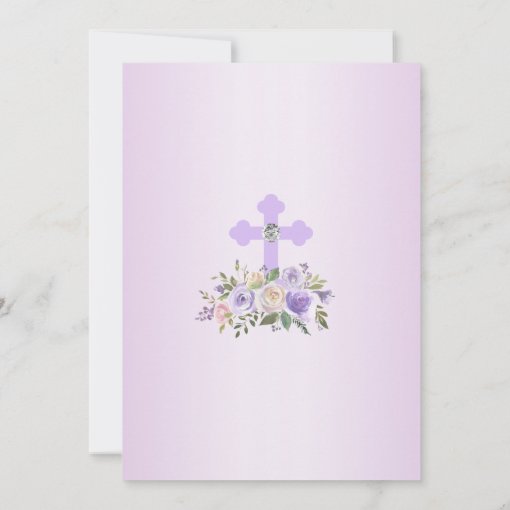 Watercolor Floral Lavender Purple Confirmation Invitation | Zazzle