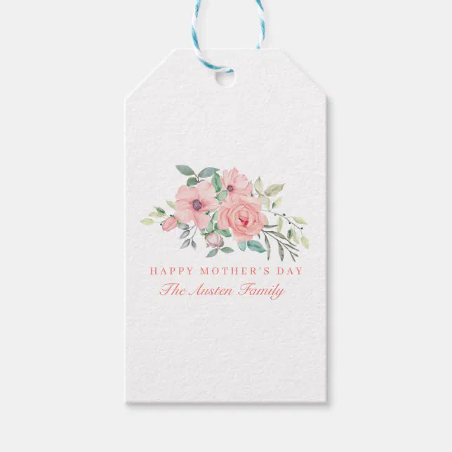 Watercolor Floral Mother's Day Gift Tags | Zazzle