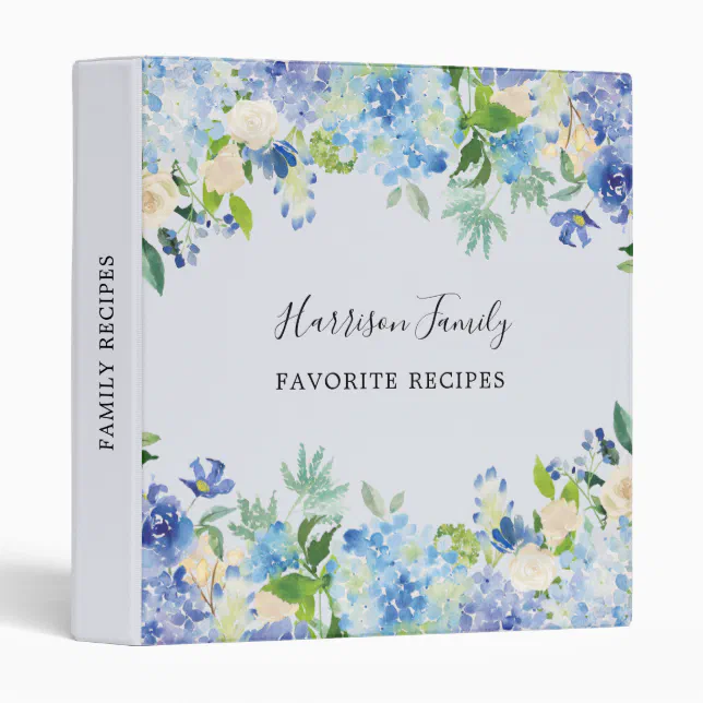 Watercolor Floral Personalized Recipe Binder | Zazzle