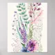 Watercolor floral poster | Zazzle