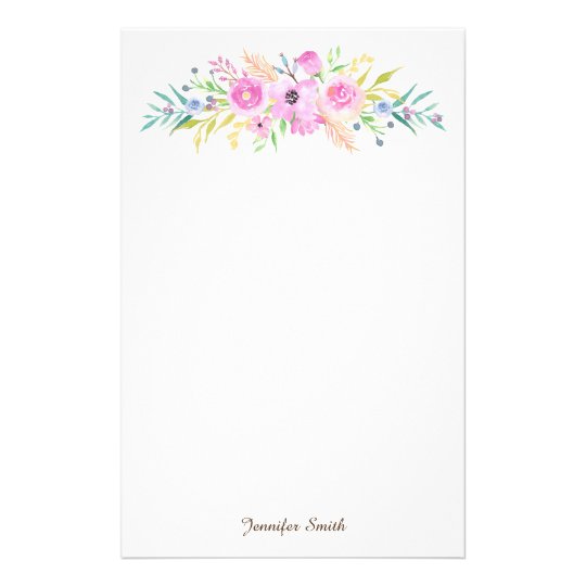 Watercolor Floral Stationery | Zazzle.com