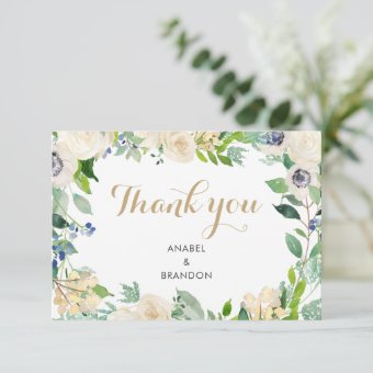 Watercolor Floral Thank You Card Watercolor | Zazzle