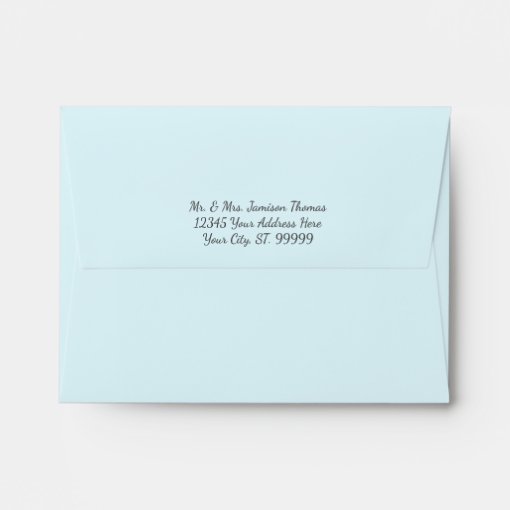 Watercolor Floral Wedding Elegant Romantic Blue Envelope | Zazzle