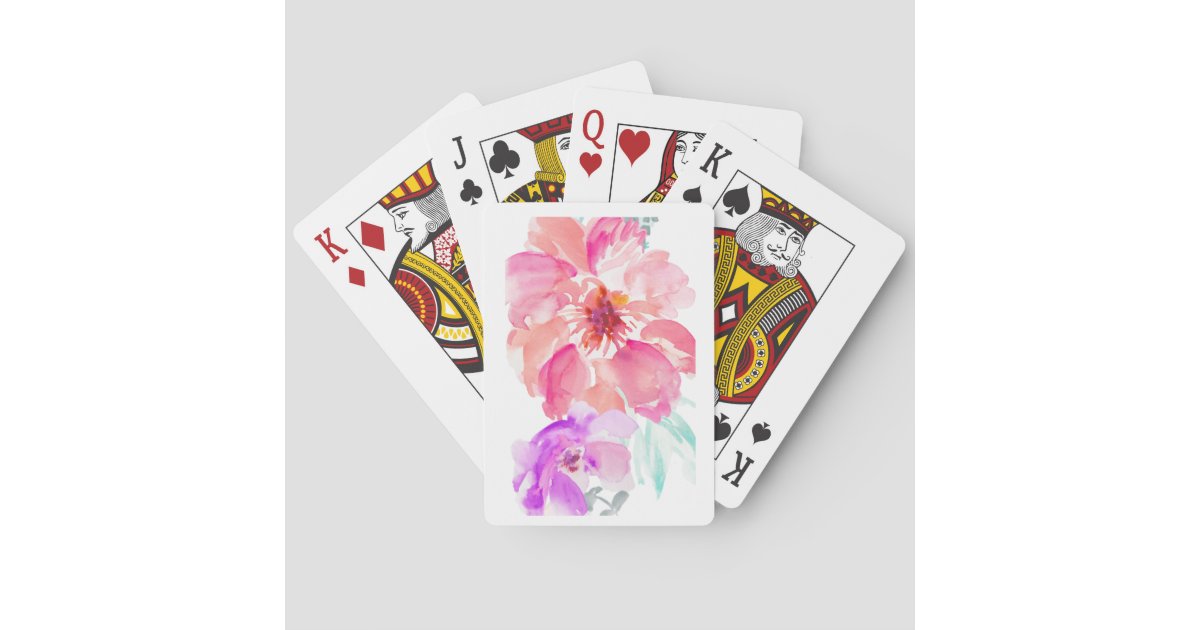 Watercolor Flower Playing Cards | Zazzle