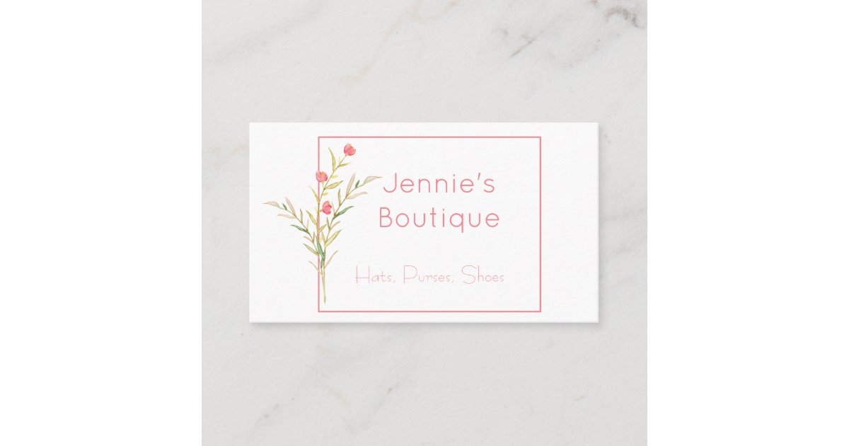 Watercolor Flower Stem Business Card | Zazzle