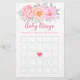 Watercolor Flowers Baby Shower Game Baby Bingo | Zazzle