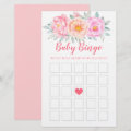 Watercolor Flowers Baby Shower Game Baby Bingo | Zazzle