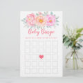 Watercolor Flowers Baby Shower Game Baby Bingo | Zazzle