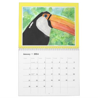 Watercolor Flowers Birds and Landscapes Calendar | Zazzle