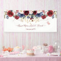 Watercolor flowers Blush Burgundy Navy Welcome Banner | Zazzle
