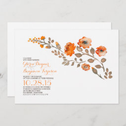 Watercolor flowers - fall wedding invitation | Zazzle