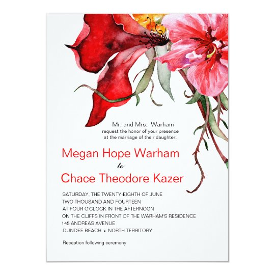 Watercolor Flowers Flora Botanica Wedding Invitation | Zazzle.com