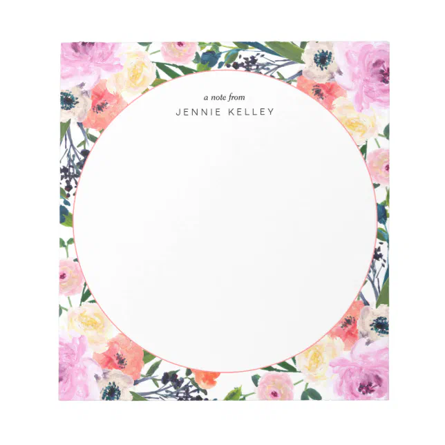 Watercolor Flowers Personalized Notepad | Zazzle