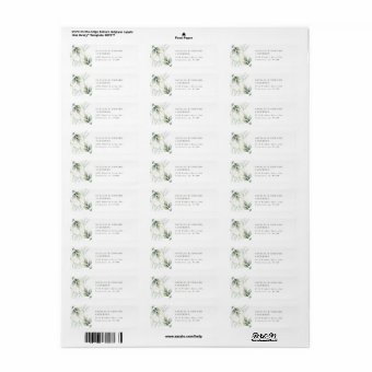 Watercolor foliage, metallic gold etherial modern label | Zazzle
