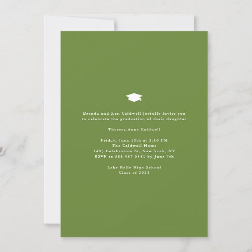 Watercolor Foliage Vertical Photo Graduation Invitation | Zazzle