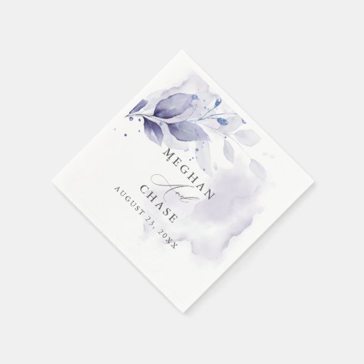Watercolor Foliage Violet Napkins | Zazzle
