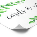 Watercolor Foliage Wedding Cards & Gifts Sign | Zazzle