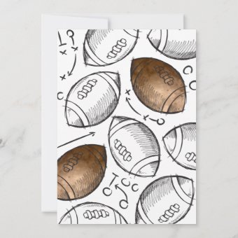 Watercolor Football Birthday Invitation | Zazzle