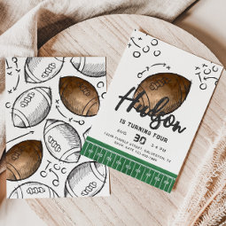 Watercolor Football Birthday Invitation | Zazzle