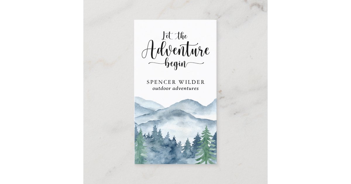 Watercolor Forest Adventure Nature Guide Business Card | Zazzle