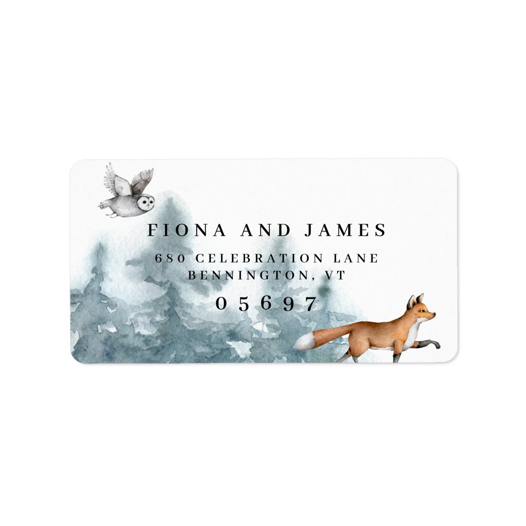 Watercolor Forest Animals Return Address Label | Zazzle
