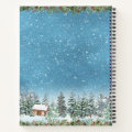 Watercolor Forest Landscape Christmas Recipes Notebook | Zazzle